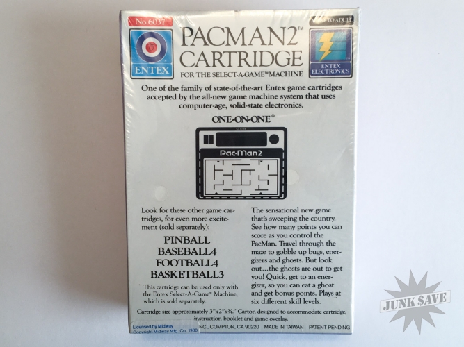 Sealed New Entex Pac-Man 2 Select-a-Game Machine Cartridge | JunkSave