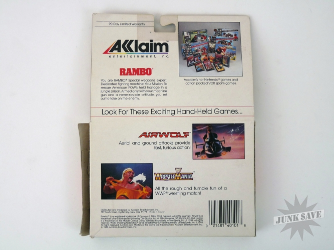 Rambo Electronic Handheld Game Acclaim 1988 Mint in Box | JunkSave