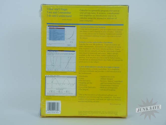 Broderbund Calculus Math Software IBM PC Vintage New Sealed | JunkSave